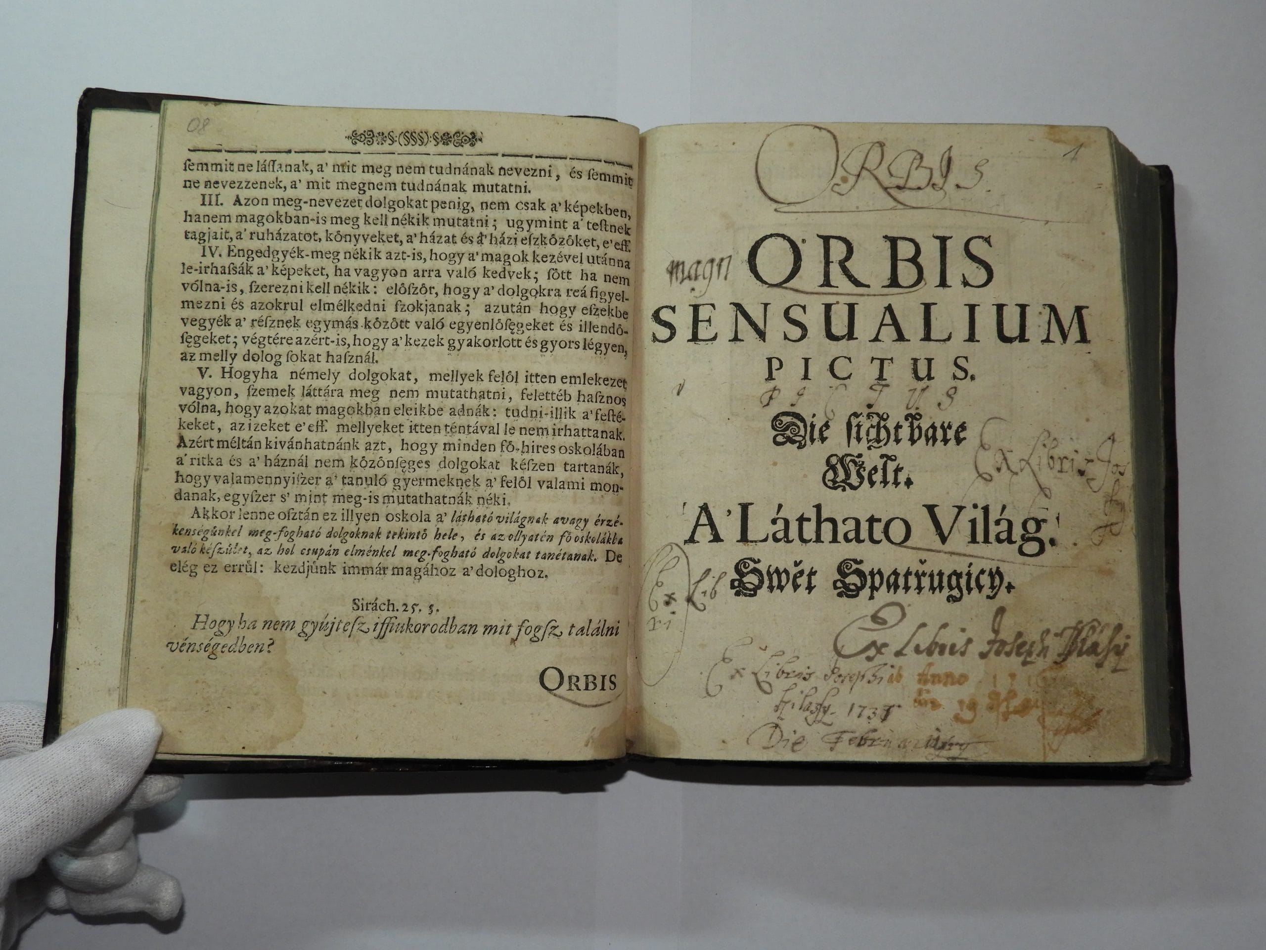 Vzácne levočské vydanie Komenského Orbis Sensualium Pictus - Oravské múzeum